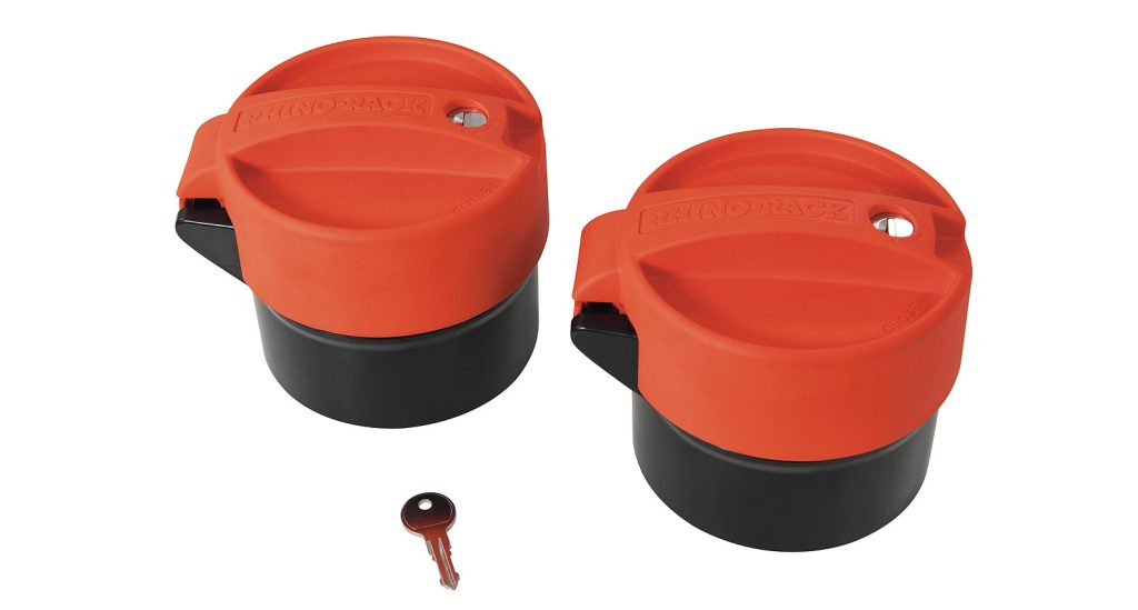 Rhino Rack CONDUIT LOCKING END CAPS (100MM) - ORANGE - Roof Racks NZ Ltd